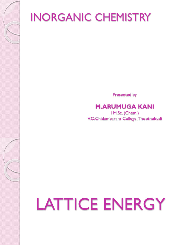 Born Lande And Lattice Energy Pdf Ionic Bonding Ion