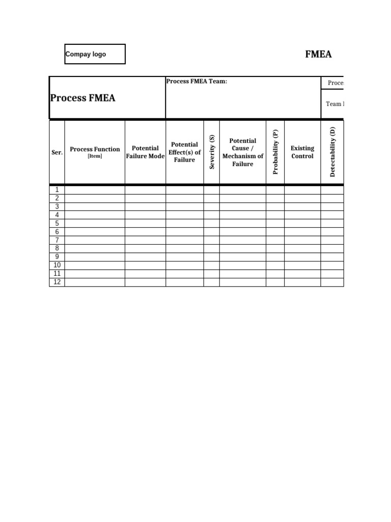 02. FMEA Form | PDF | Applied And Interdisciplinary Physics | Risk