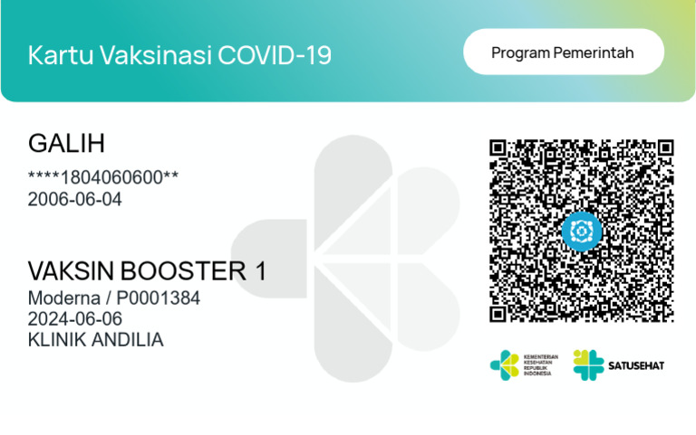 Sertifikat Vaksin Dosis 3 Galih | PDF