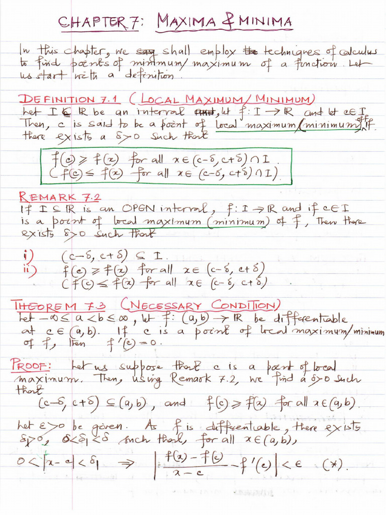 Maxima and Minima | PDF