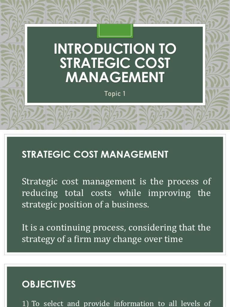 Strategic Cost Management Overview | PDF | Accounting | Information