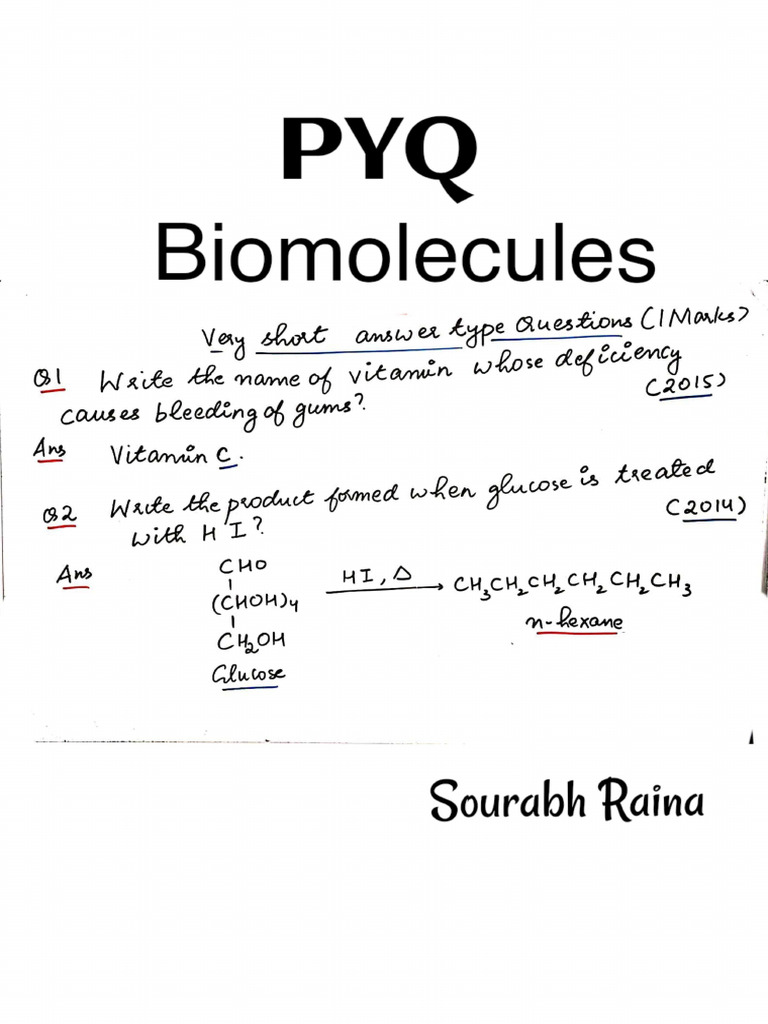 Biomolecules PYQ | PDF