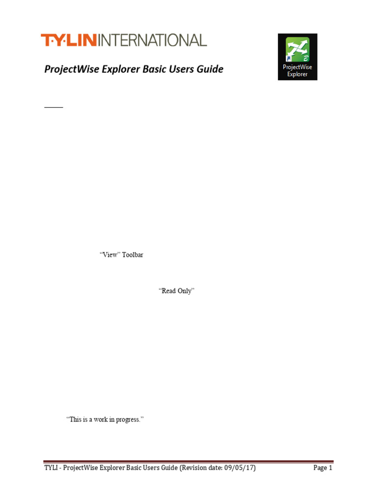 TYLI - ProjectWise Explorer Basic Users Guide (09-05-17) | PDF | Computer File | Icon (Computing)