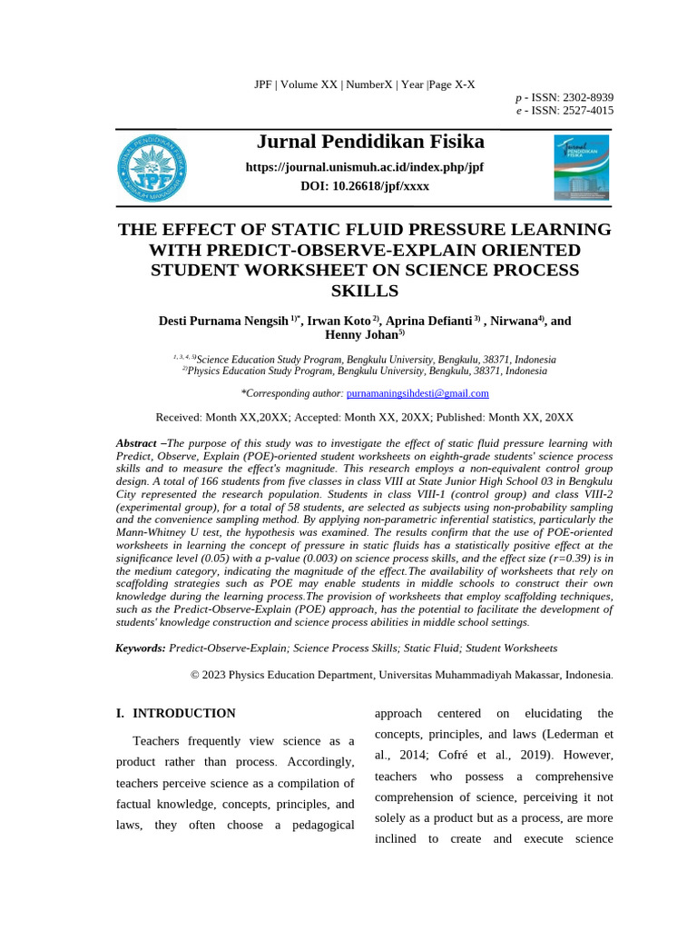 Desti Purnama Nengsih (Revisi Ke-2) | PDF | Effect Size | Science