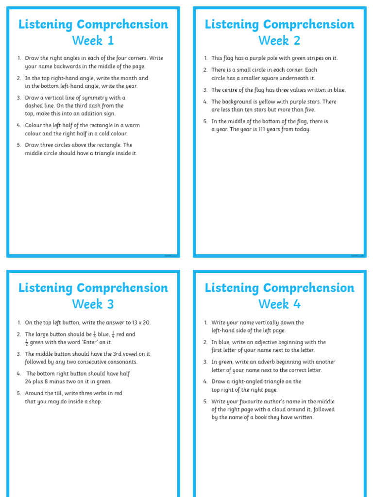 Cfe2 e 4733 Cfe Second Level Listening Comprehension Activity English ...