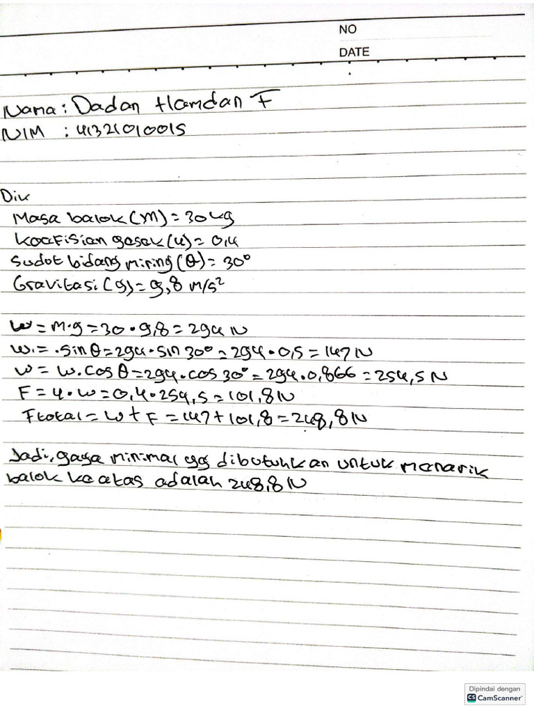 Quiz Statika Struktur - Dadan Hamdan Fatihin - 41321010015 | PDF