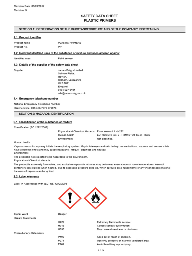 pp-plastic-primers | PDF | Dangerous Goods | Volatile Organic Compound