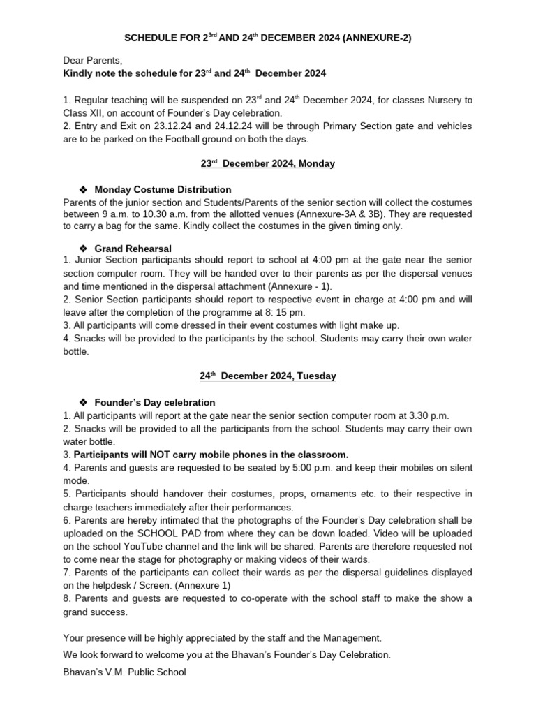 Circular 20241221134319 Circular Annexure-2 Schedule 2024 | PDF