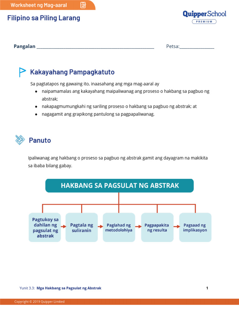 AW2 - FPL 11 - 12 Q1 0303 - Mga Hakbang Sa Pagsulat NG Abstrak | PDF