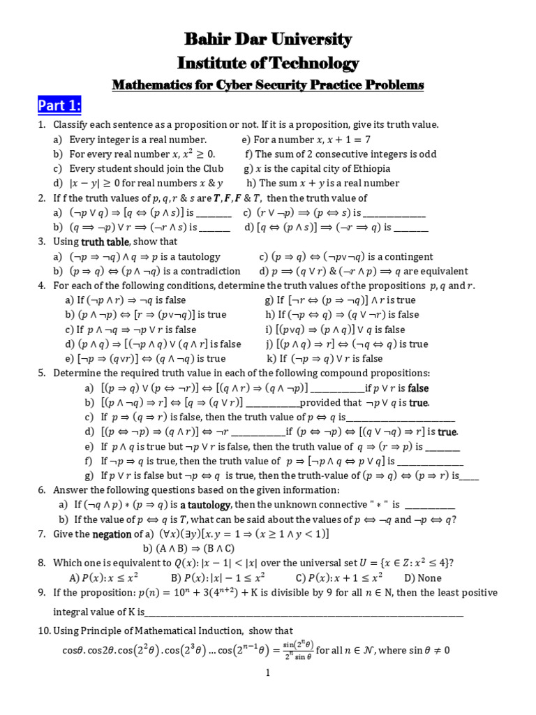 000-Mathematics For Cyber Security - 031701 | PDF | Logic | Syntax (Logic)
