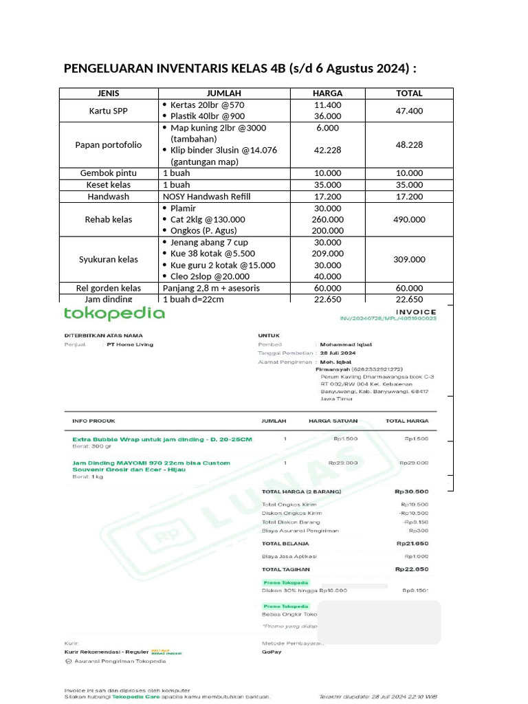 List INVENTARIS 4B | PDF
