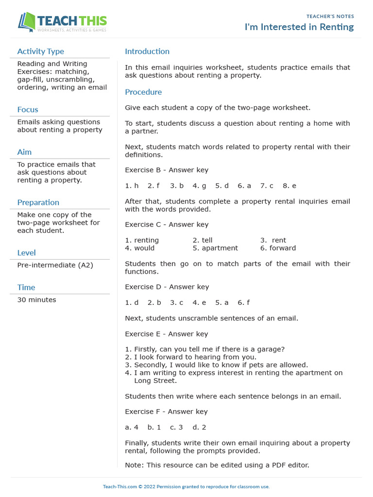 Im Interested in Renting | PDF