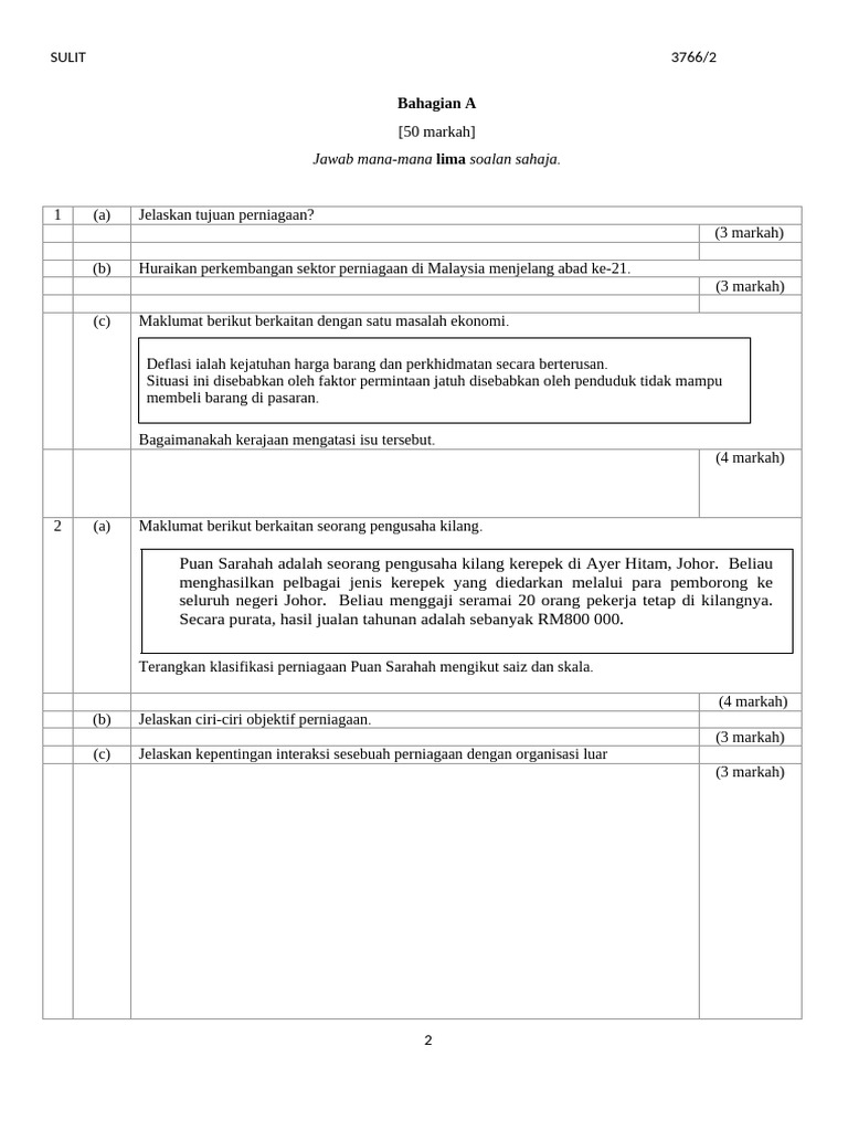 PPC K2 2022 Perniagaan | PDF