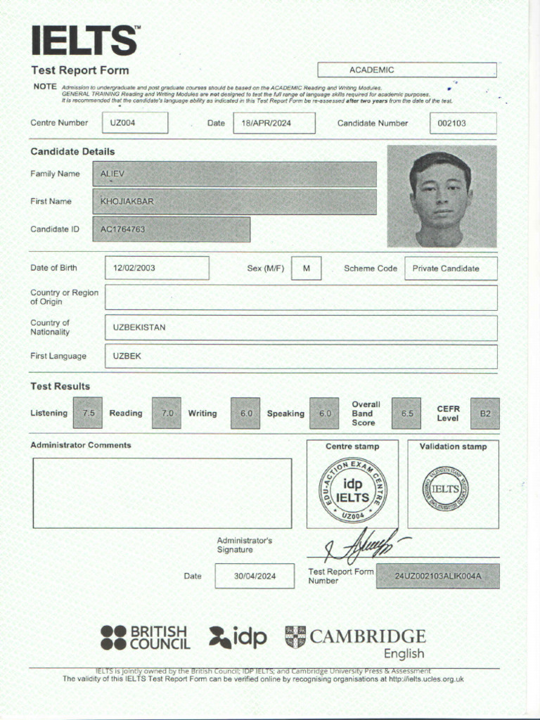 Ielts certificate | PDF
