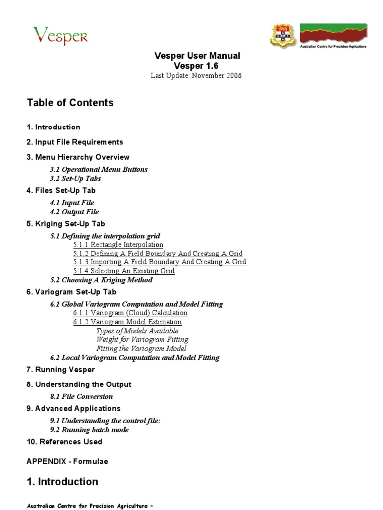 Vesper 1.6 User Manual | PDF | Akaike Information Criterion | Interpolation