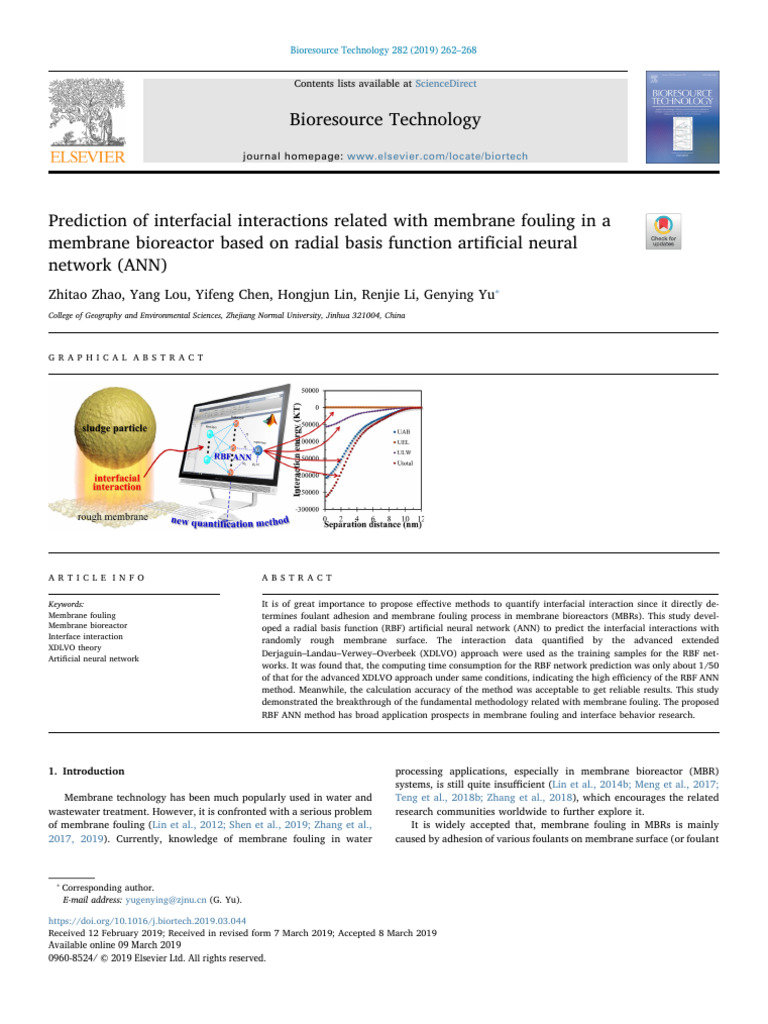 Bioresource Technology: Zhitao Zhao, Yang Lou, Yifeng Chen, Hongjun Lin, Renjie Li, Genying Yu ...