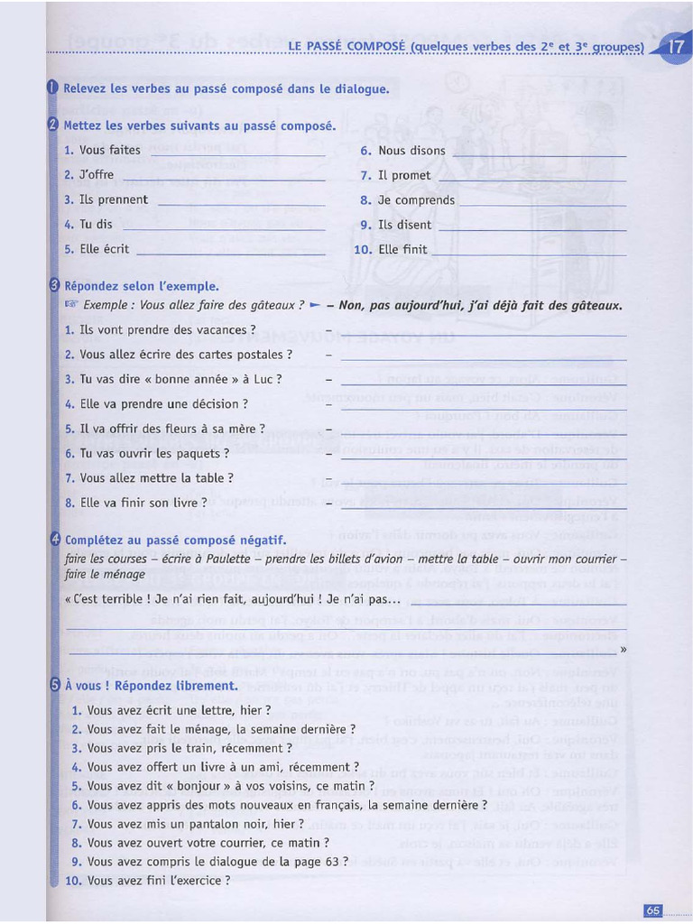 Passé Composé Etre | PDF