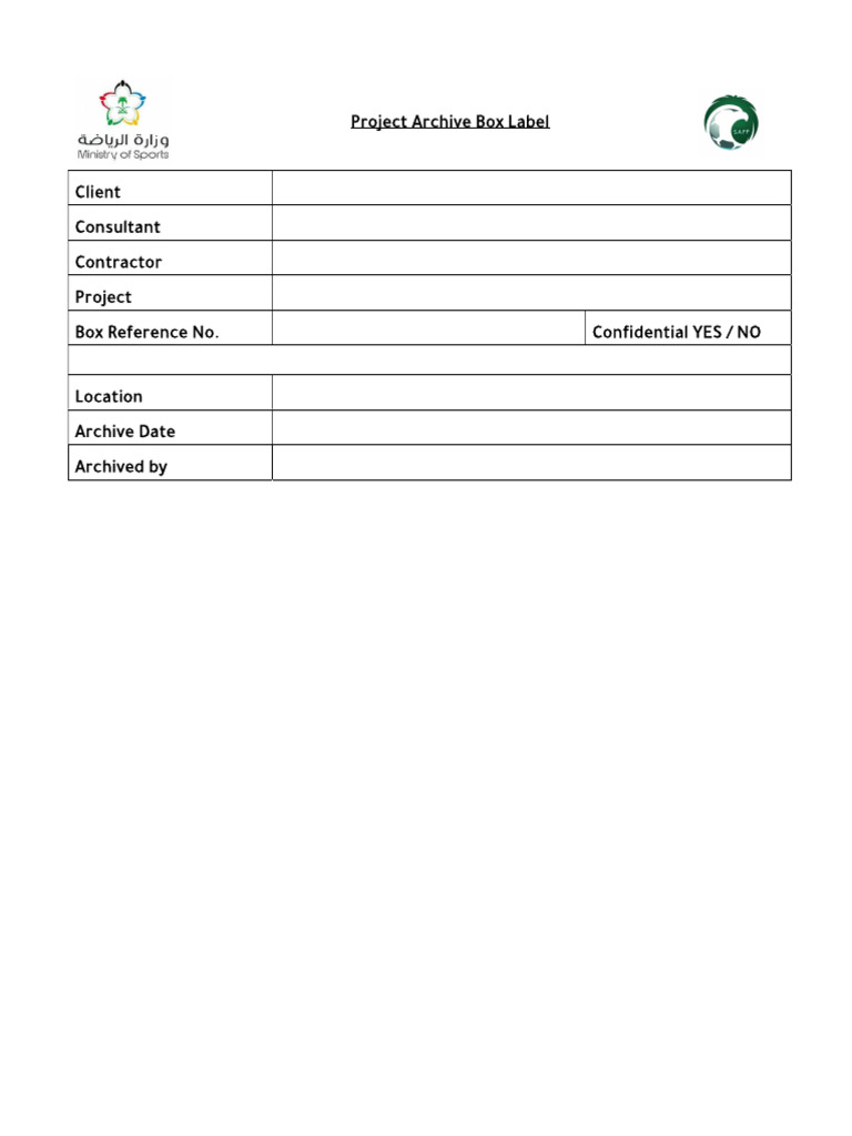 Project Archive Box Label | PDF