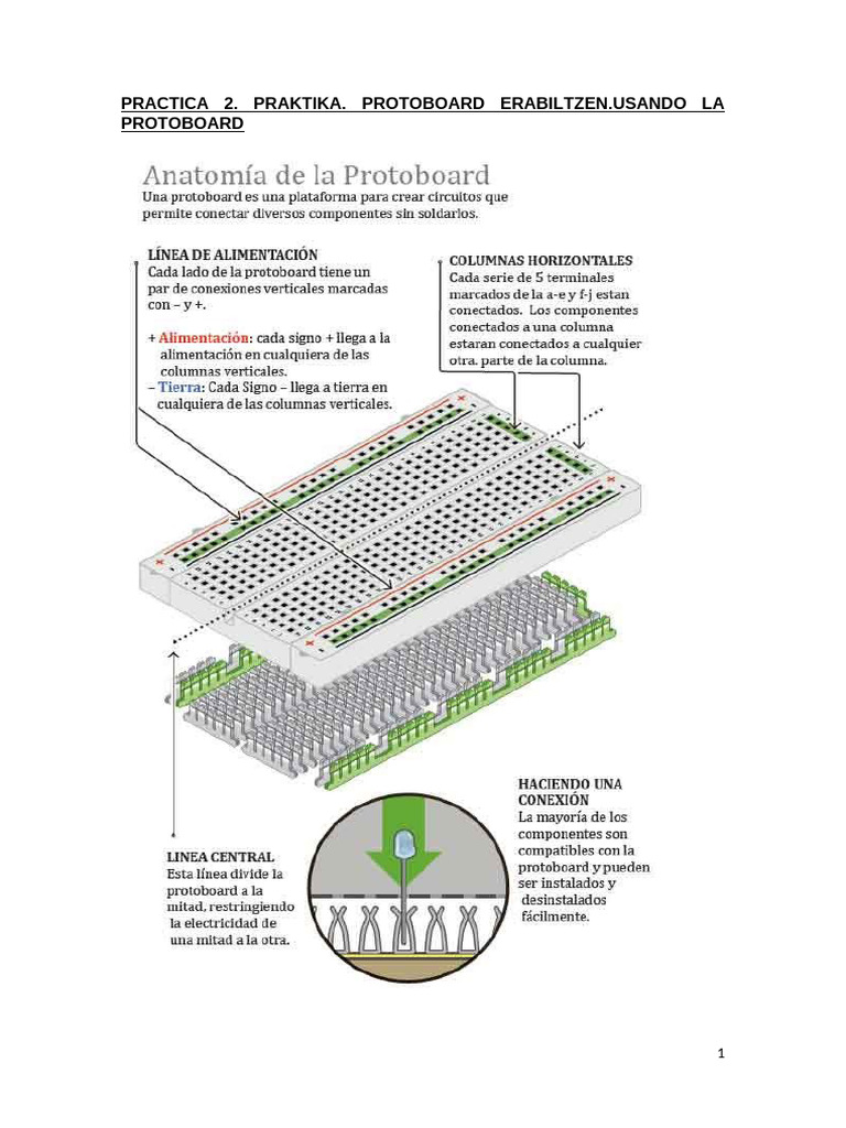 Practica 2. Praktika - Protoboard | PDF