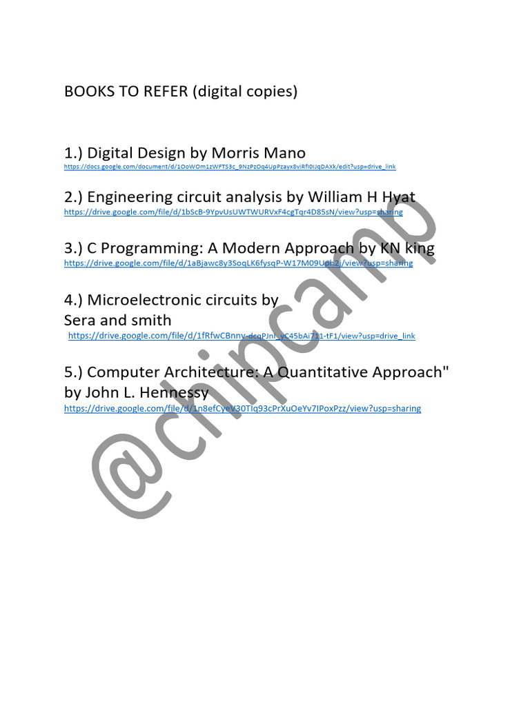 Books to Refer | PDF