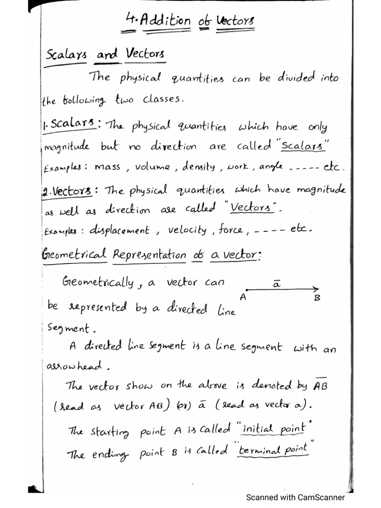 Vectors Notes | PDF