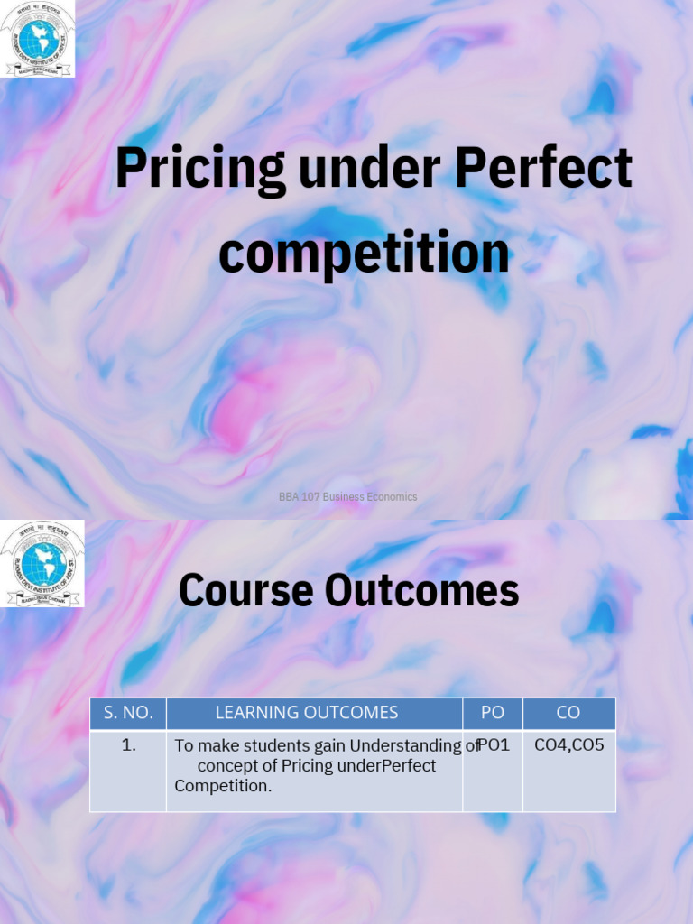 4.1pricing Under Perfect Competition PDF | PDF | Perfect Competition | Economics