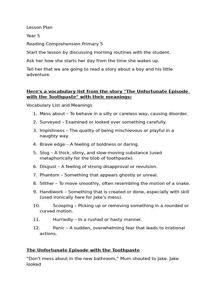 Lesson Plan Year 5 | PDF