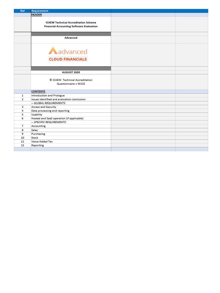 ICAEW Questionnaire Finance Advanced Cloud Financials | PDF | Cloud Computing | Database Transaction