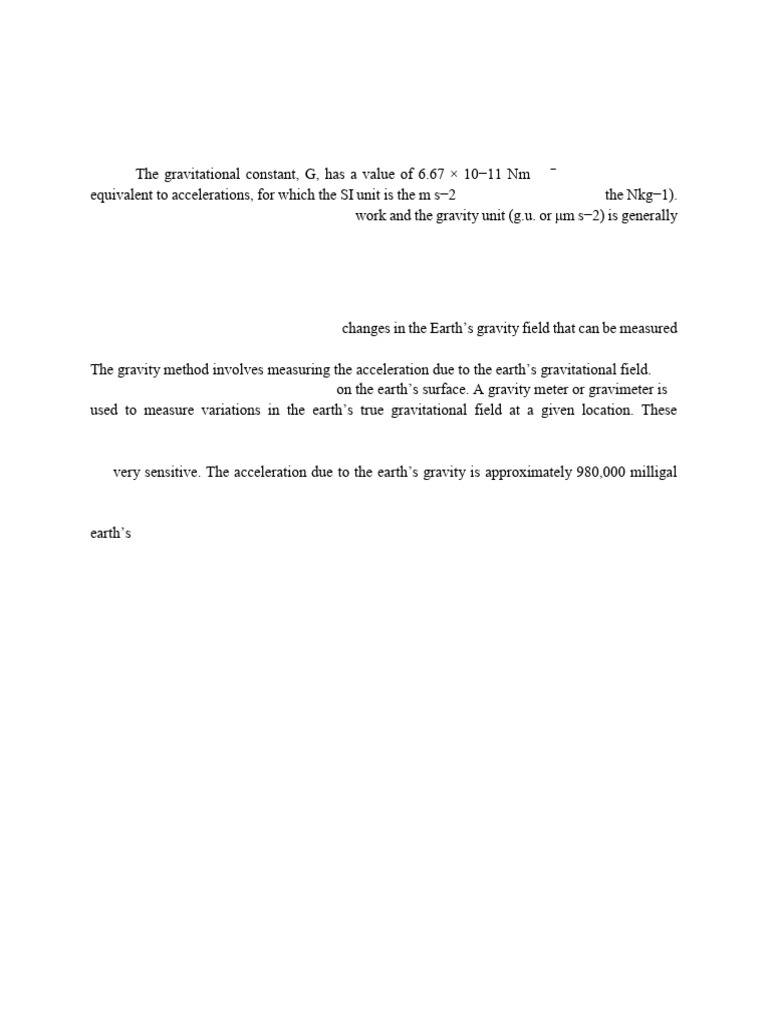 gravity method in geophysical exploration | PDF | Physical Quantities ...