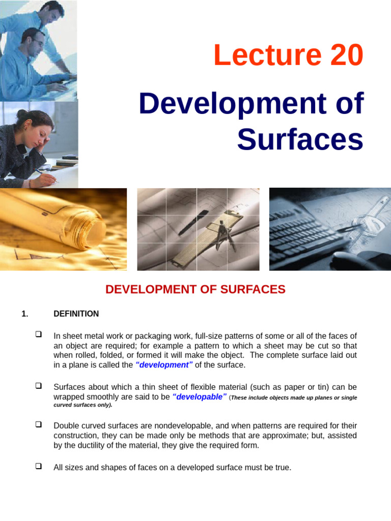 Lecture 20 Development of Surfaces | PDF | Rectangle | Euclidean Geometry