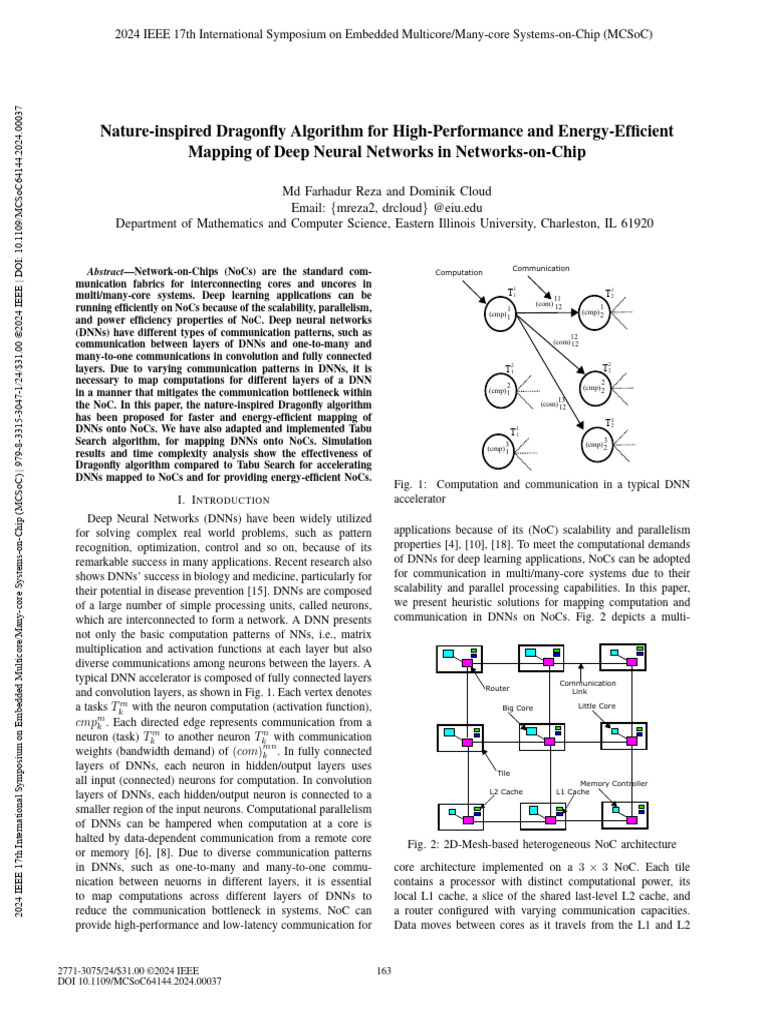 Nature-Inspired Dragonfly Algorithm For High-Performance and Energy-Efficient Mapping of Deep ...