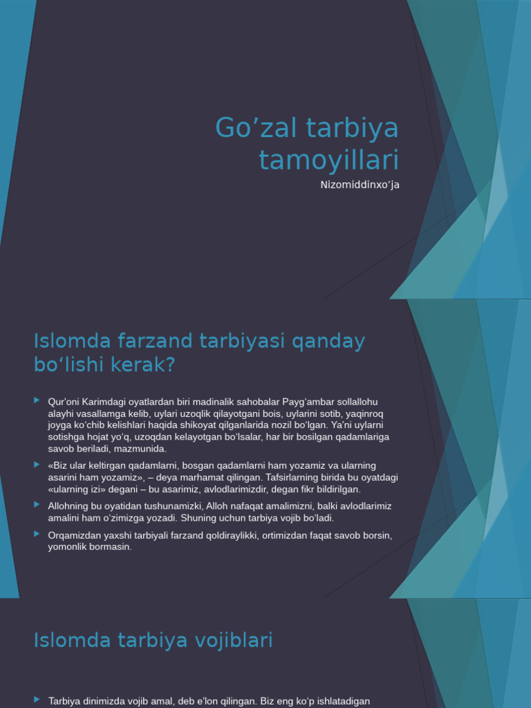 Go - Zal Tarbiya Tamoyillari | PDF
