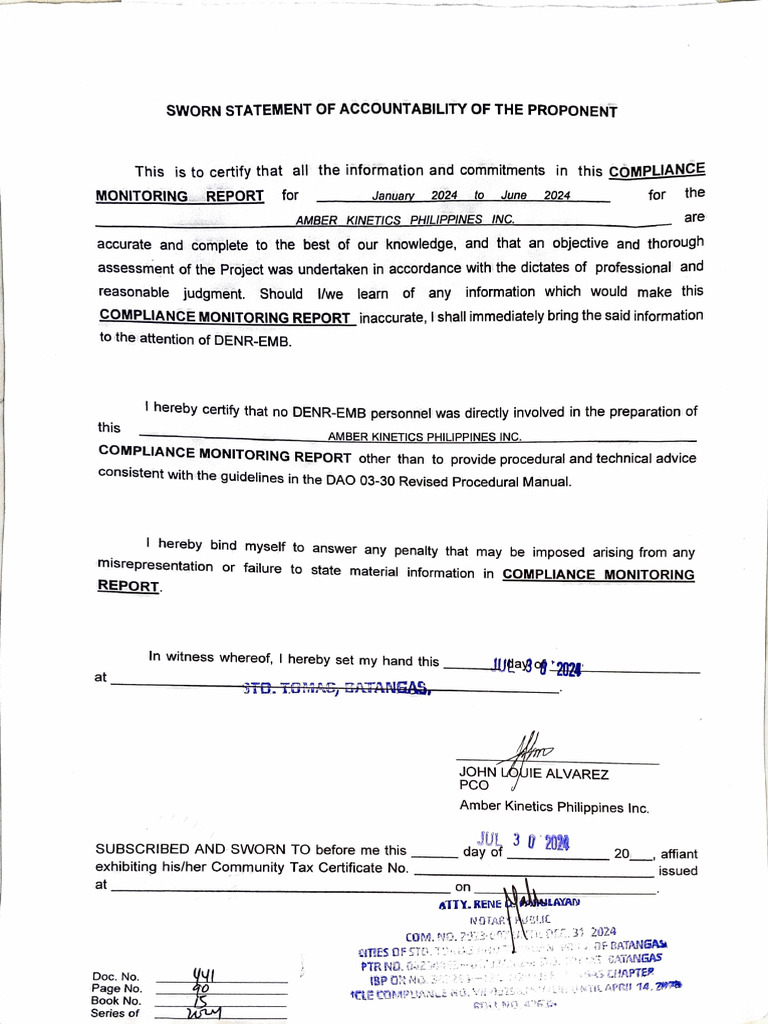 Compliance Report Certification | PDF | Evidence