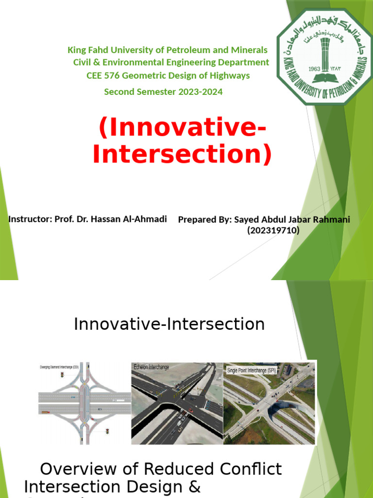Innovative-Intersection (Sayed Rahmani) | PDF | Interchange (Road ...