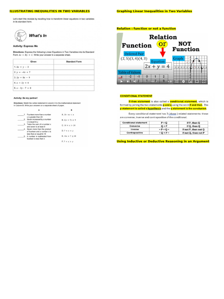 Math G8 2ND Quarter Reviewer | PDF