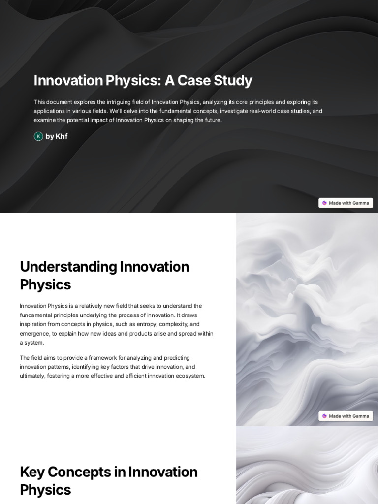 Innovation Physics Case Study | PDF | Innovation | Emergence