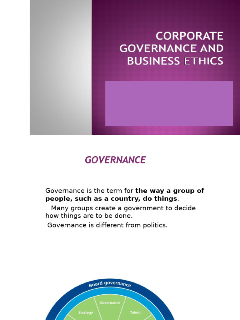 Corporate Governance and Buisness Ethics - Ms Harshita Bhatia-Fbd ...