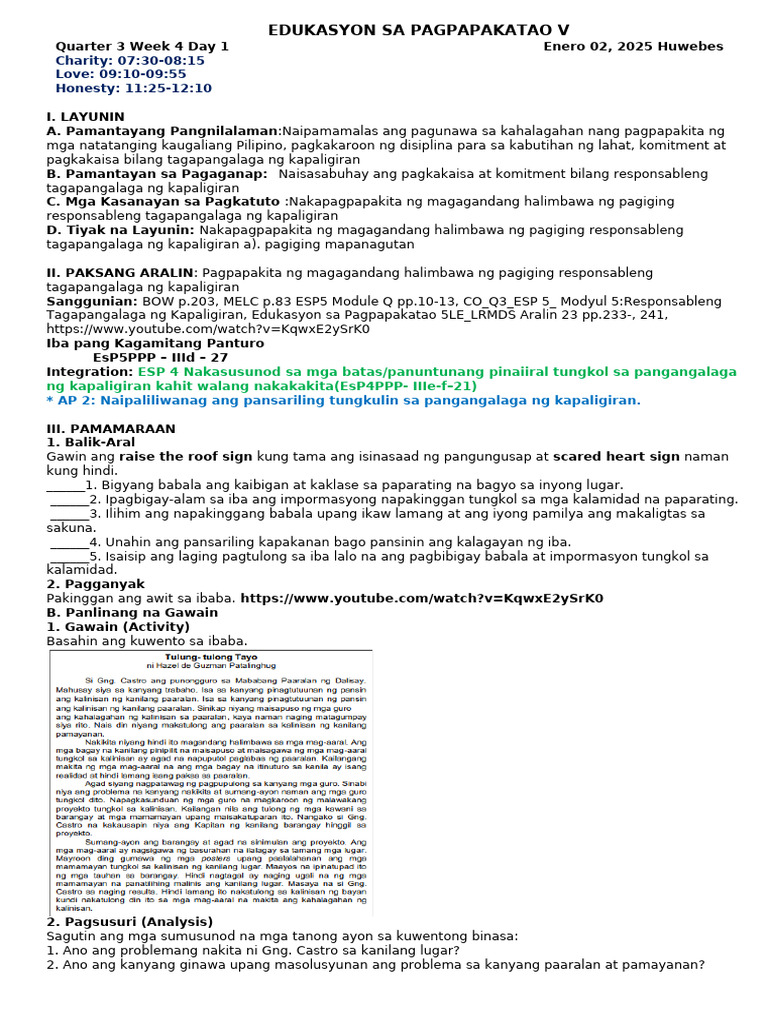 DLP Esp-5 Q3-W4 | PDF