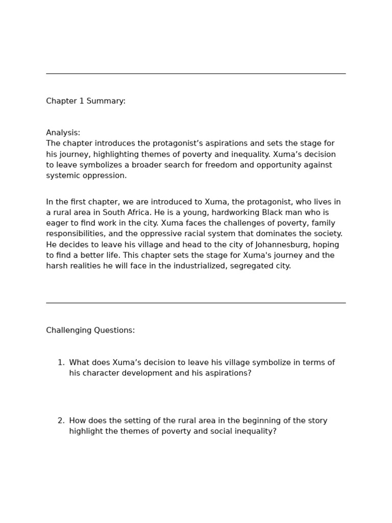 Mine Boy With Analysis | PDF | Apartheid | Identity (Social Science)