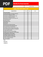 Monthly Fire Pump Inspection Log | PDF | Pump | Pressure