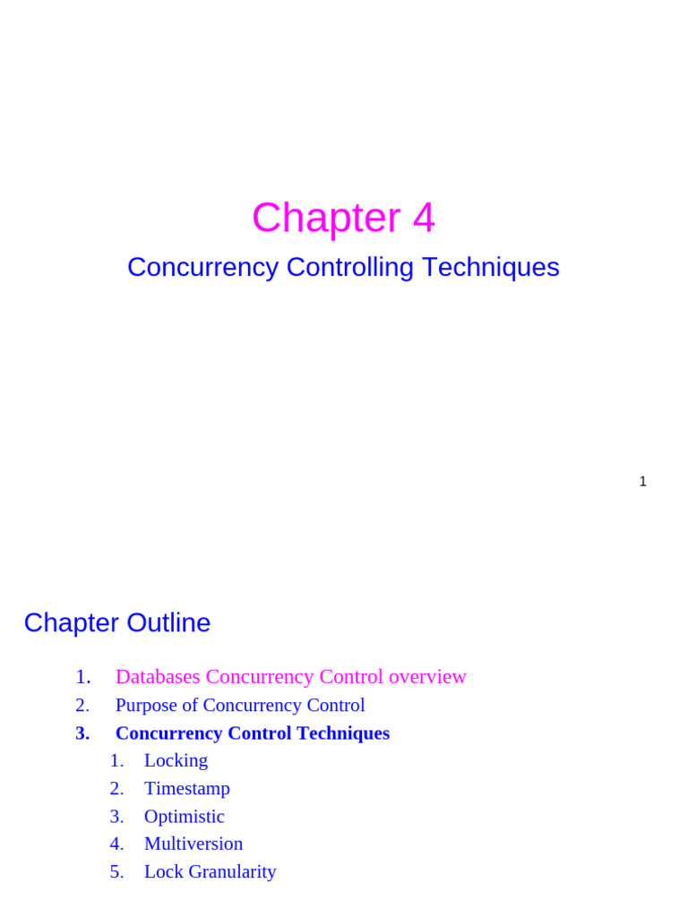 Chapter 4-Concrruncy Controling Techniques | PDF | Database Transaction | Synchronization