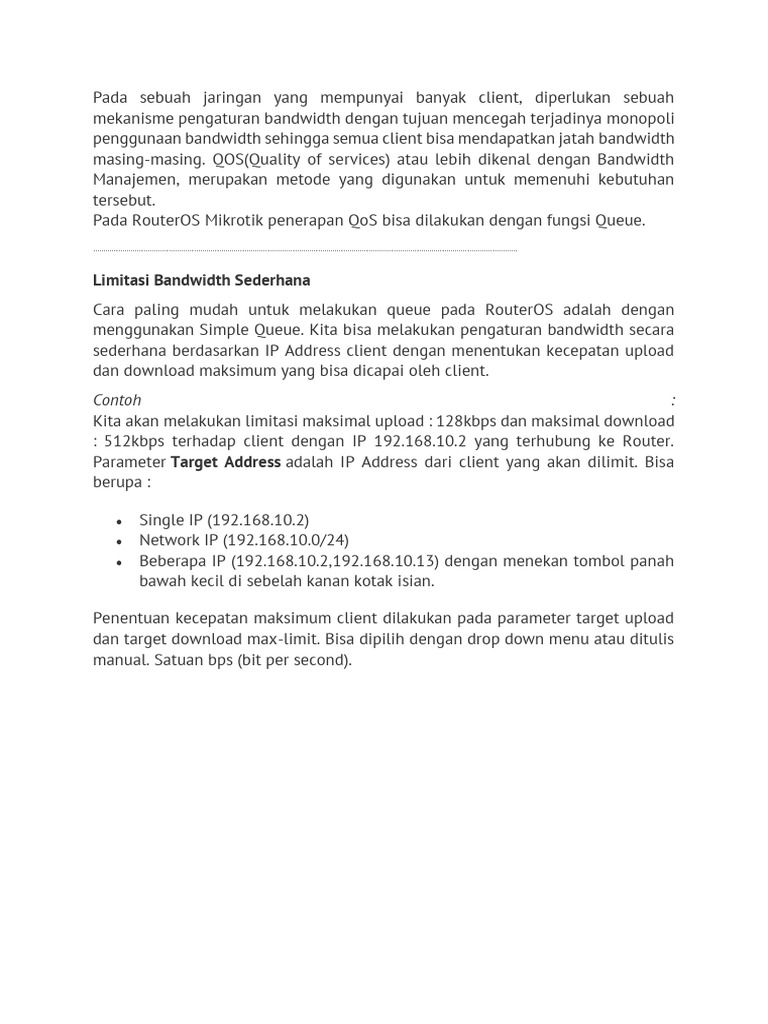Praktikum Mikrotik Queue | PDF