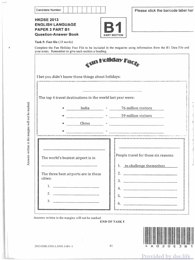 2013 Dse Eng Lang 3B QB | PDF