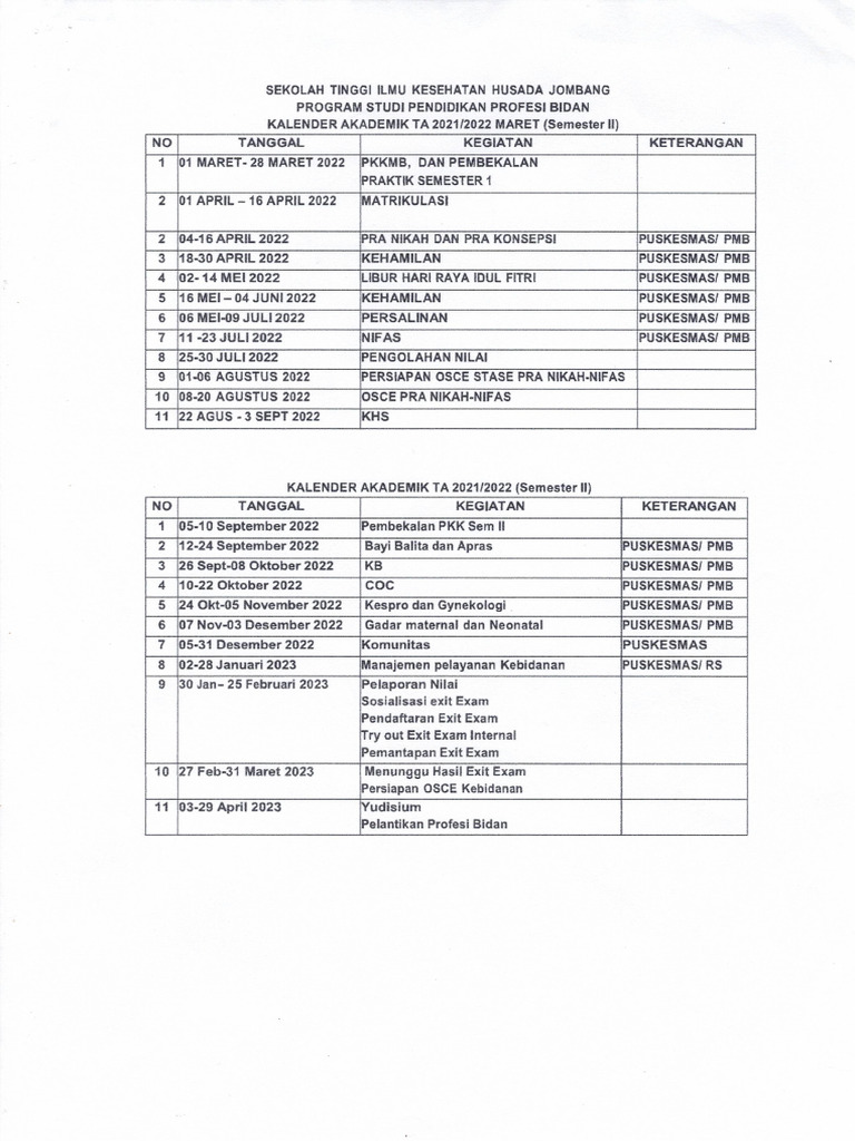 Jadwal 1 | PDF