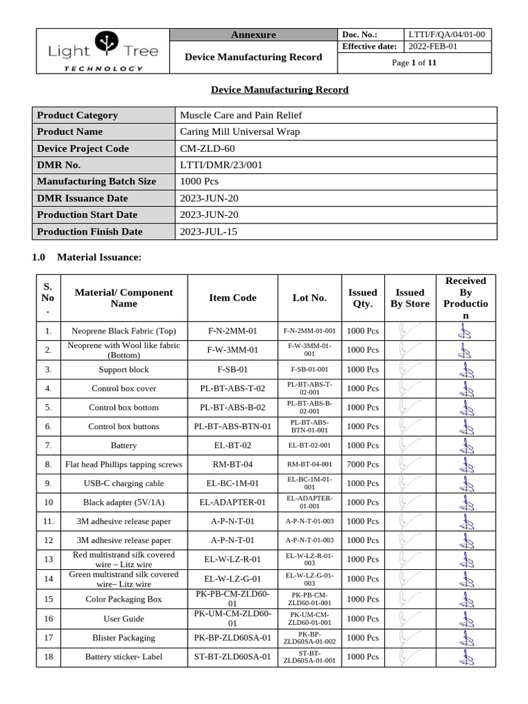CM ZLD 60 MDF 42 Batch Record | PDF | Personal Computers | Manufactured ...