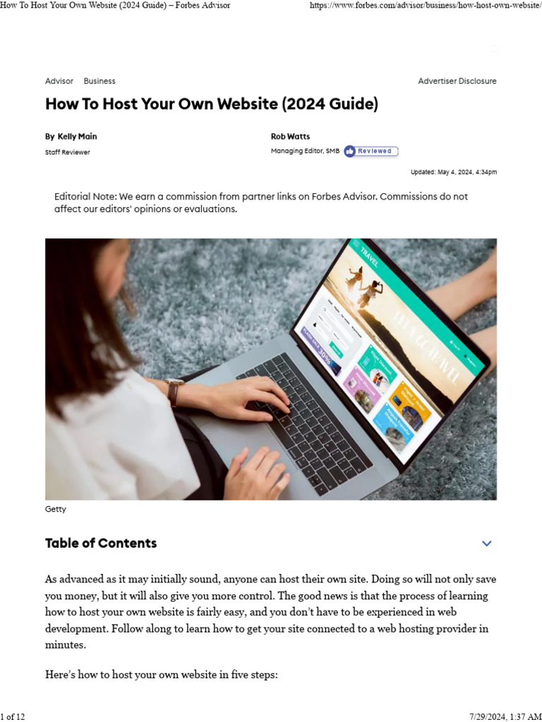 How To Host Your Own Website (2024 Guide) | PDF | Domain Name | Word Press