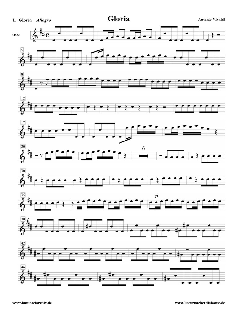 Vivaldi - Gloria - Oboe | PDF