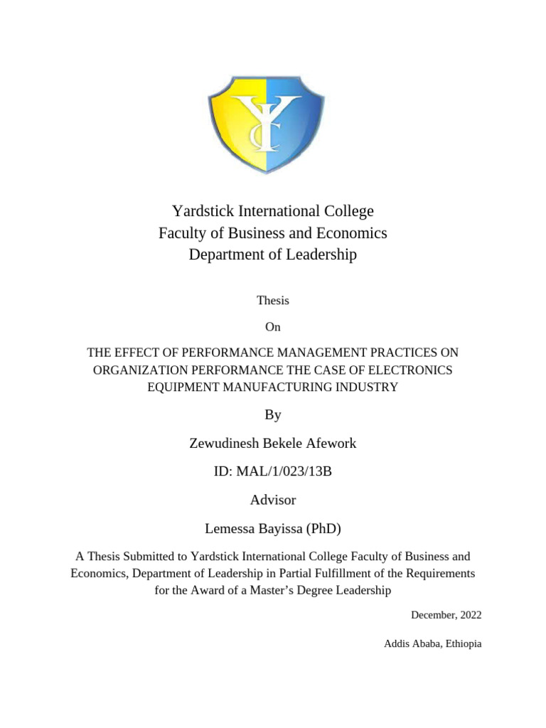 Zedwdnesh Thesis Main Document | PDF | Performance Appraisal | Goal