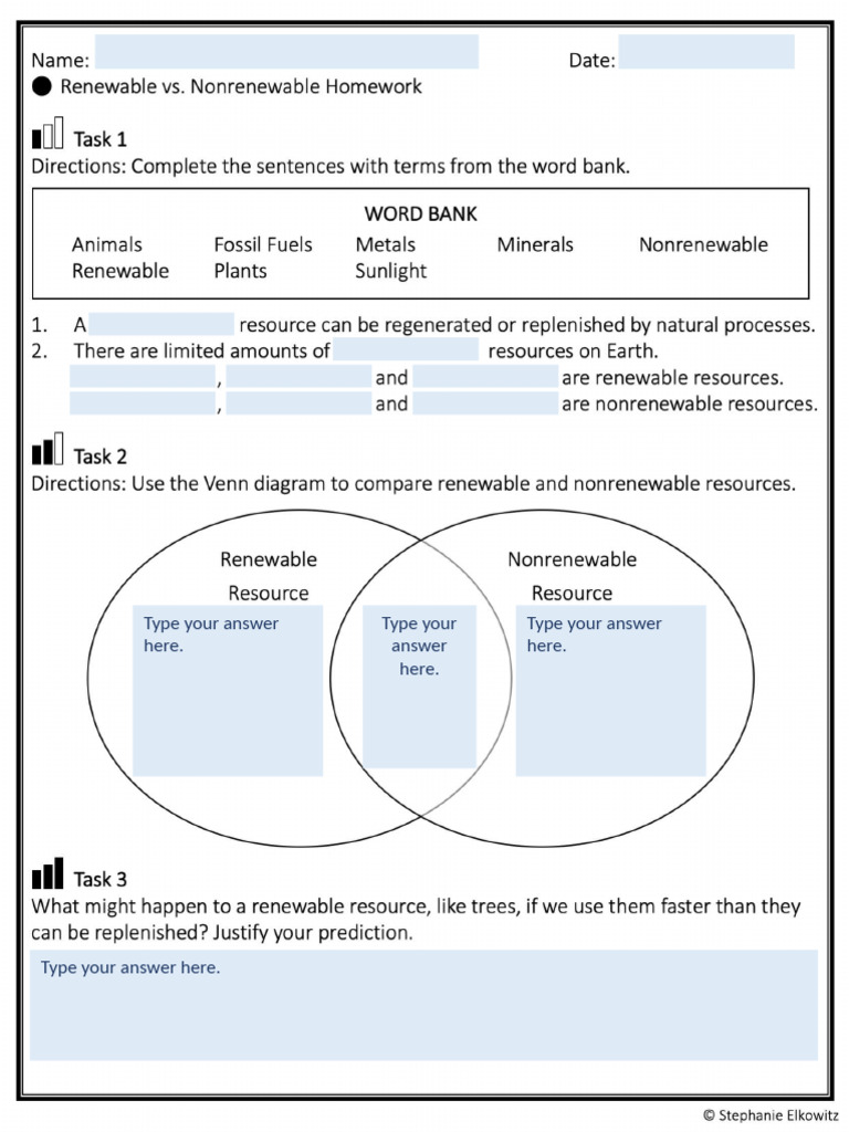 Renewable vs Nonrenewable Resources 2 | PDF