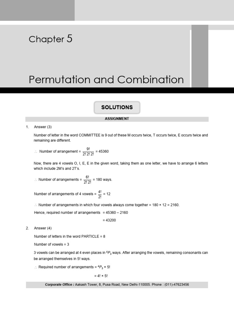 Permutation and Combination - Sol | PDF | Linguistics